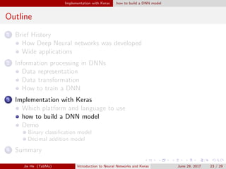 Introduction to neural networks and Keras | PDF