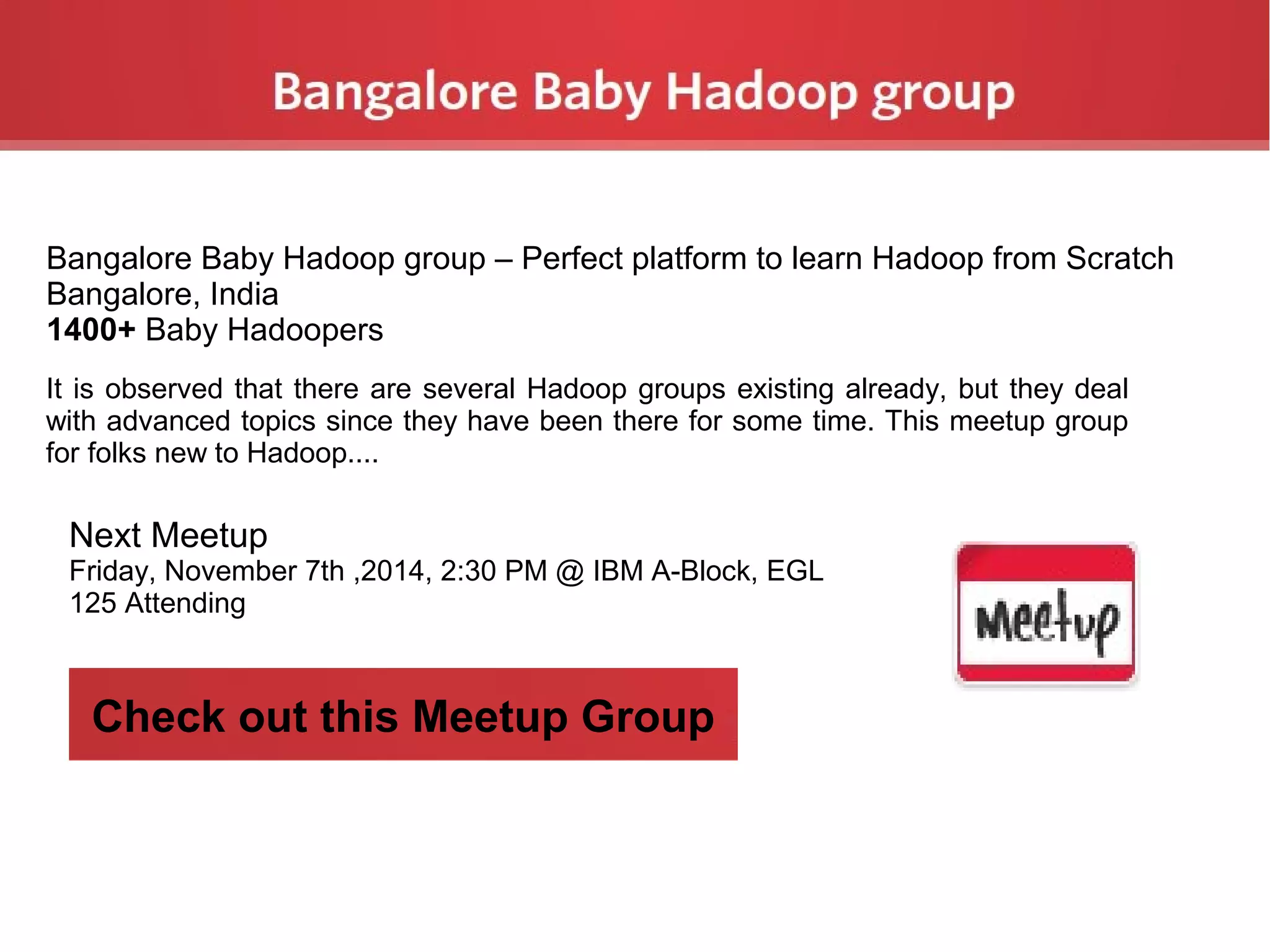 Hadoop Meetup Group | PPT