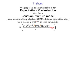 Quantum Machine Learning and QEM for Gaussian mixture models ...