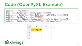 xlwings reports: Reporting with Excel & Python | PDF