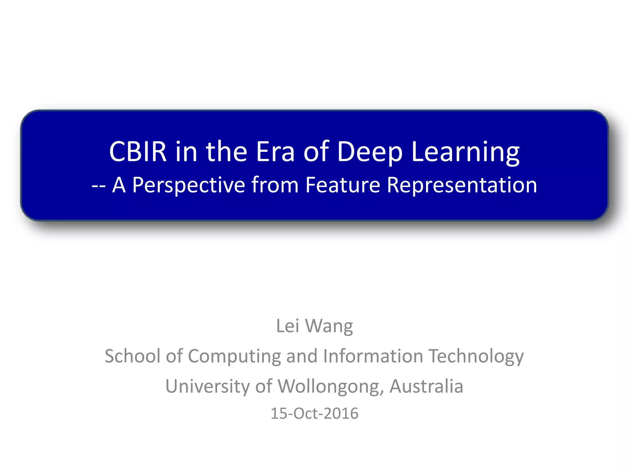 CBIR in the Era of Deep Learning | PDF