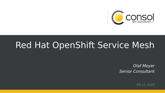 Meetup talk Red Hat OpenShift service mesh | PDF