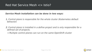 Meetup talk Red Hat OpenShift service mesh | PDF