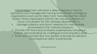 Meet Vishal Balani - the professional overview | PDF