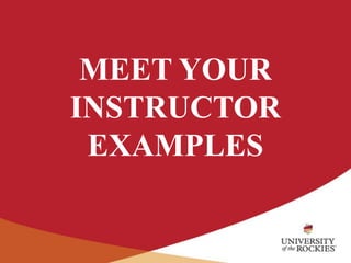 Meet Your Instructor | PPTX