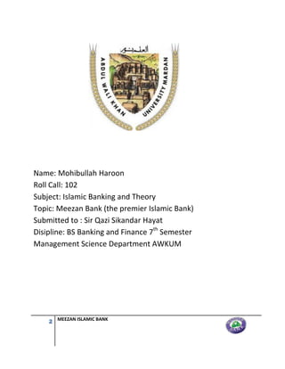 Meezan bank limited by Mohib Haroon Momand... | PDF | Business Banking & Finance | Business