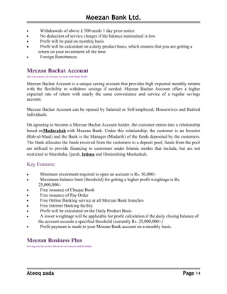 Final Project For Meezan bank By Ateeq zada | DOC