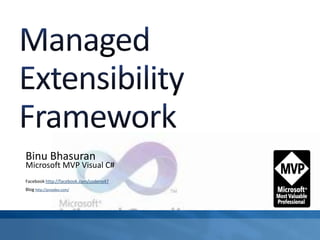 Microsoft Managed Extensibility Framework | PPTX | Programming Languages | Computing