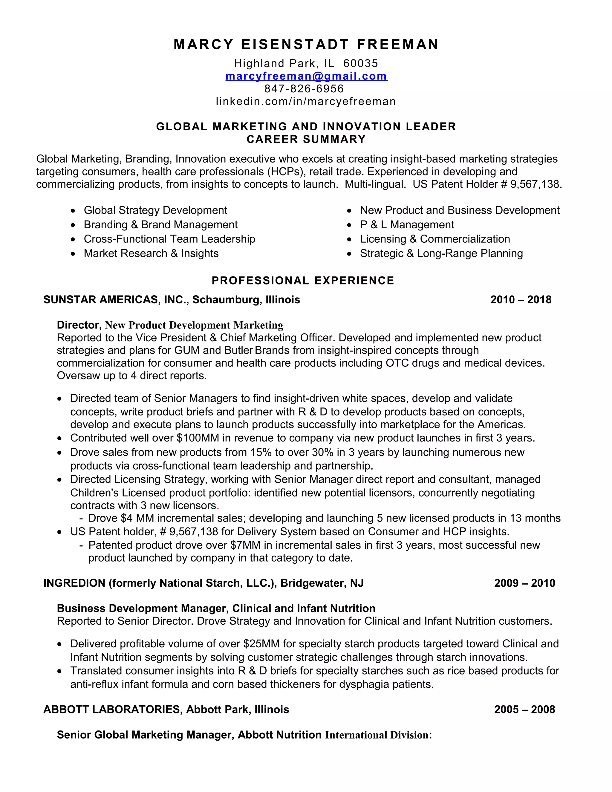 Marcy Eisenstadt Freeman Resume | DOC