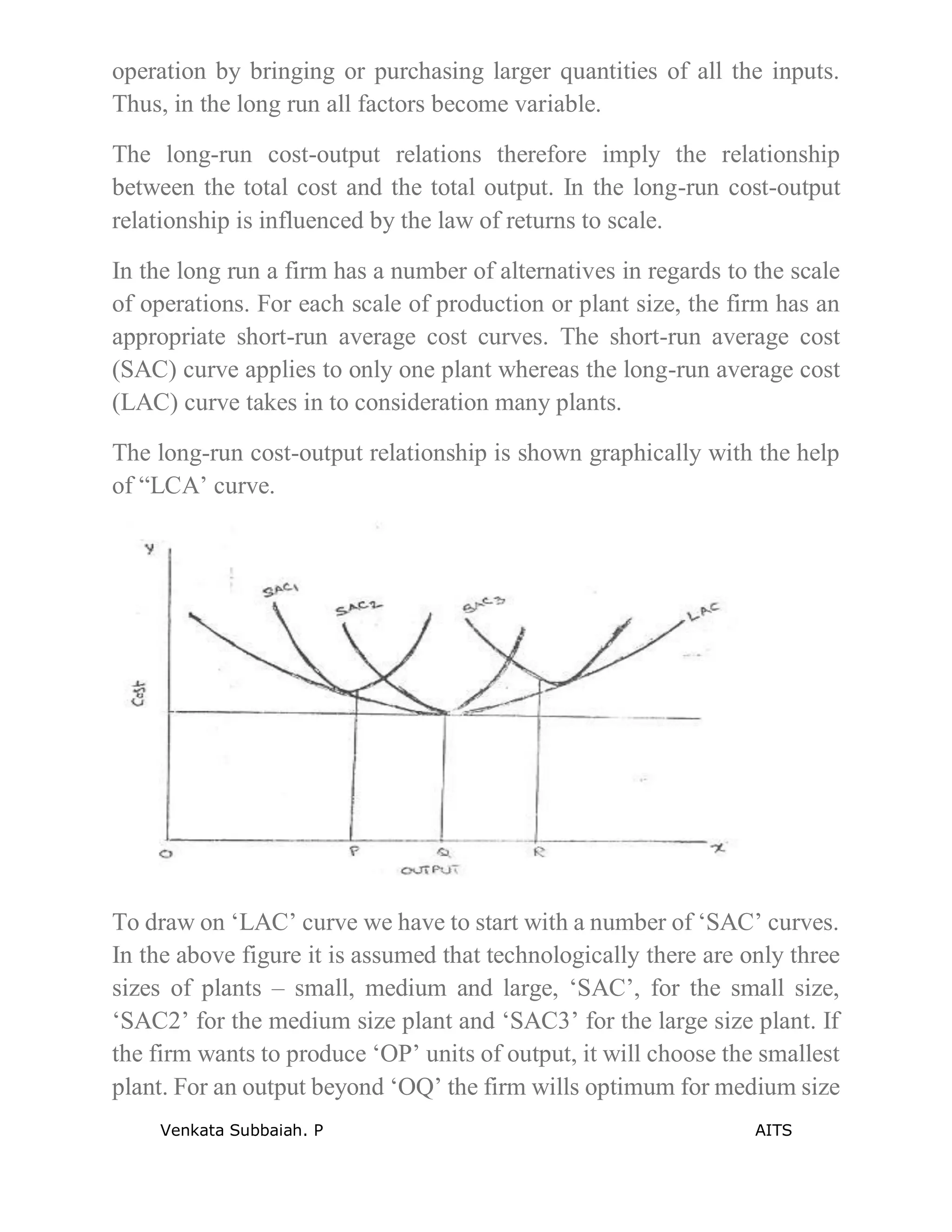Production Function,Cost Concepts & Cost-Output analysis | PDF