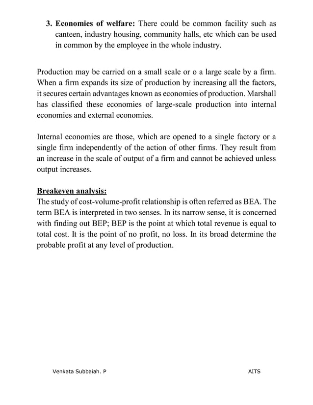 Production Function,Cost Concepts & Cost-Output analysis | PDF