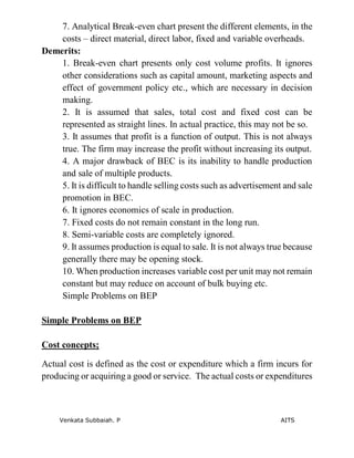 Production Function,Cost Concepts & Cost-Output analysis | PDF