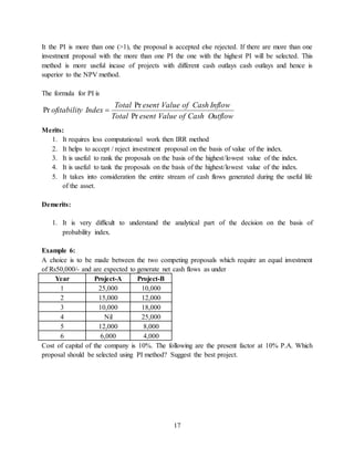 Mefa UNIT VI CAPITAL BUDGETING | DOCX
