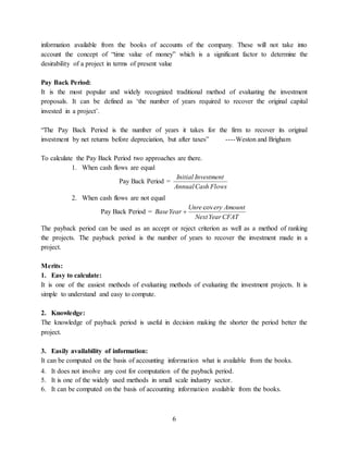 Mefa UNIT VI CAPITAL BUDGETING | DOCX