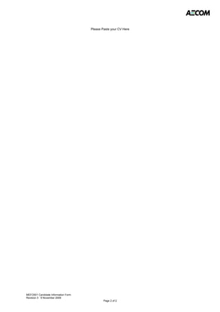 Mefo501 candidate information form | PDF