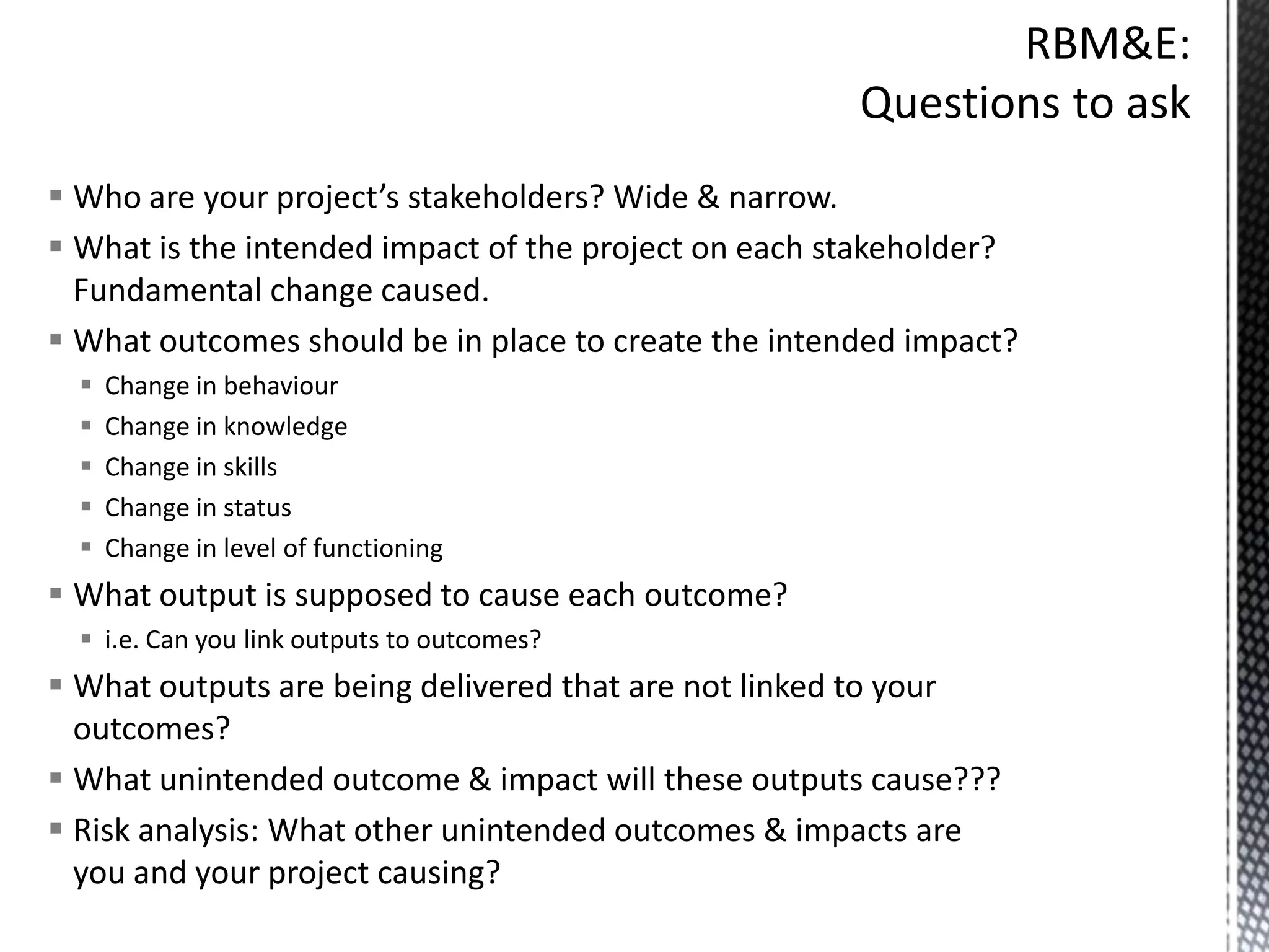 Monitoring & Evaluating projects & programs: A stakeholder perspective | PPTX