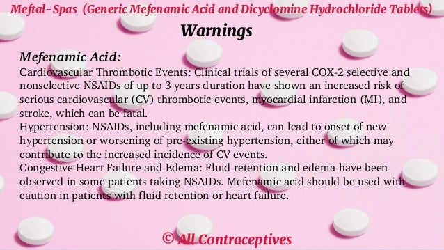 Meftal-Spas Tablets (Generic Mefenamic Acid and Dicyclomine ...