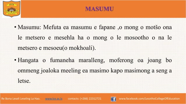 MEFUTA EA LINOHA TSE FUMANEHANG LESOTHO | PPTX