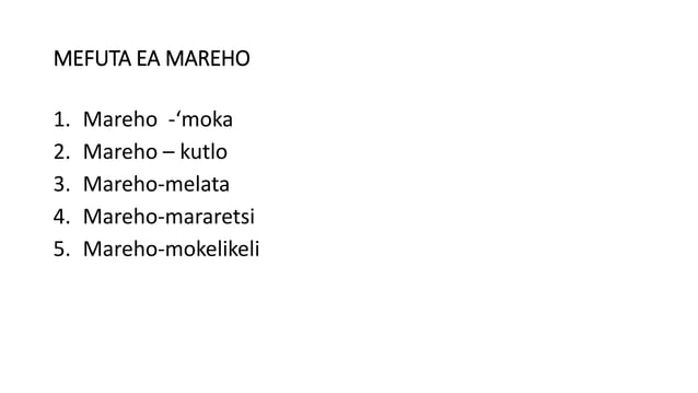 Mefuta ea mareho | PPTX