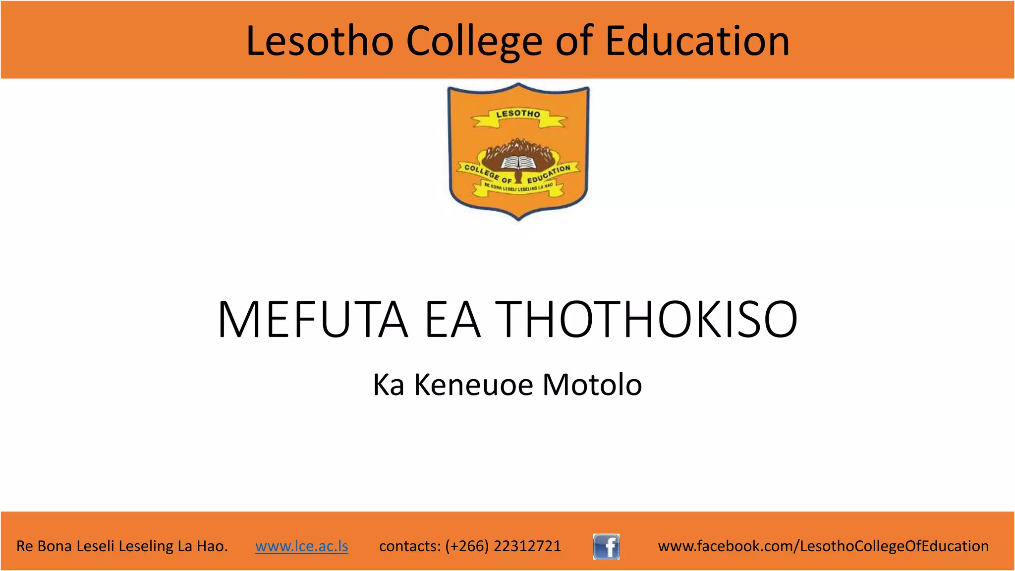 Mefuta ea thothokiso | PPTX