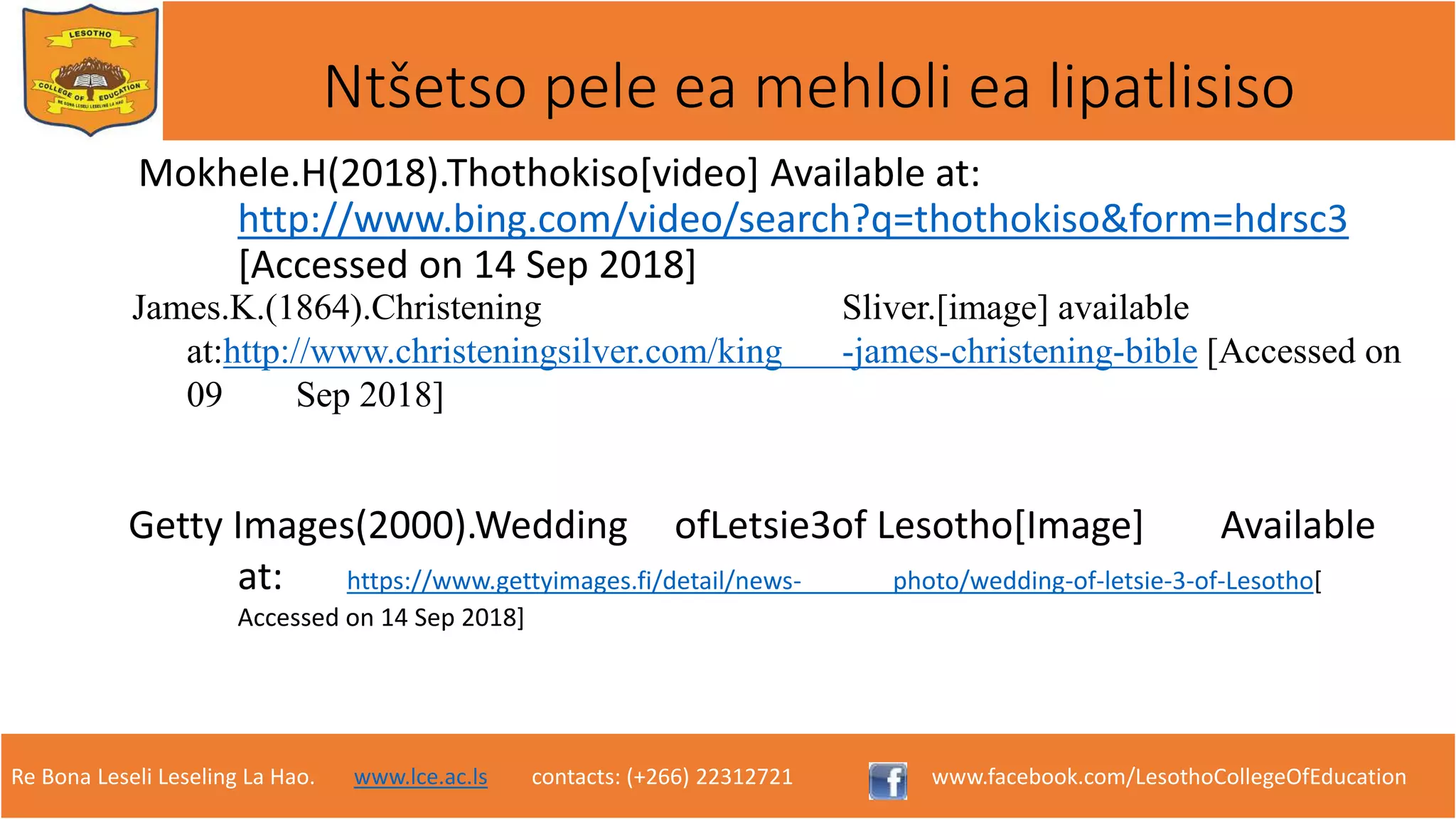 Mefuta ea thothokiso | PPTX