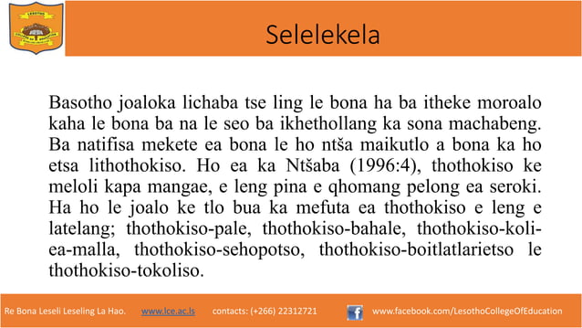 Mefuta ea thothokiso | PPTX