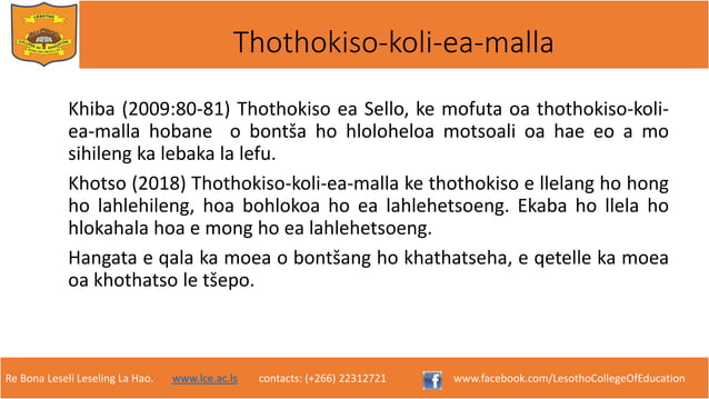 Mefuta ea thothokiso | PPTX