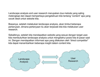 User Research + Landscape Analysis = Complete Understanding | PDF