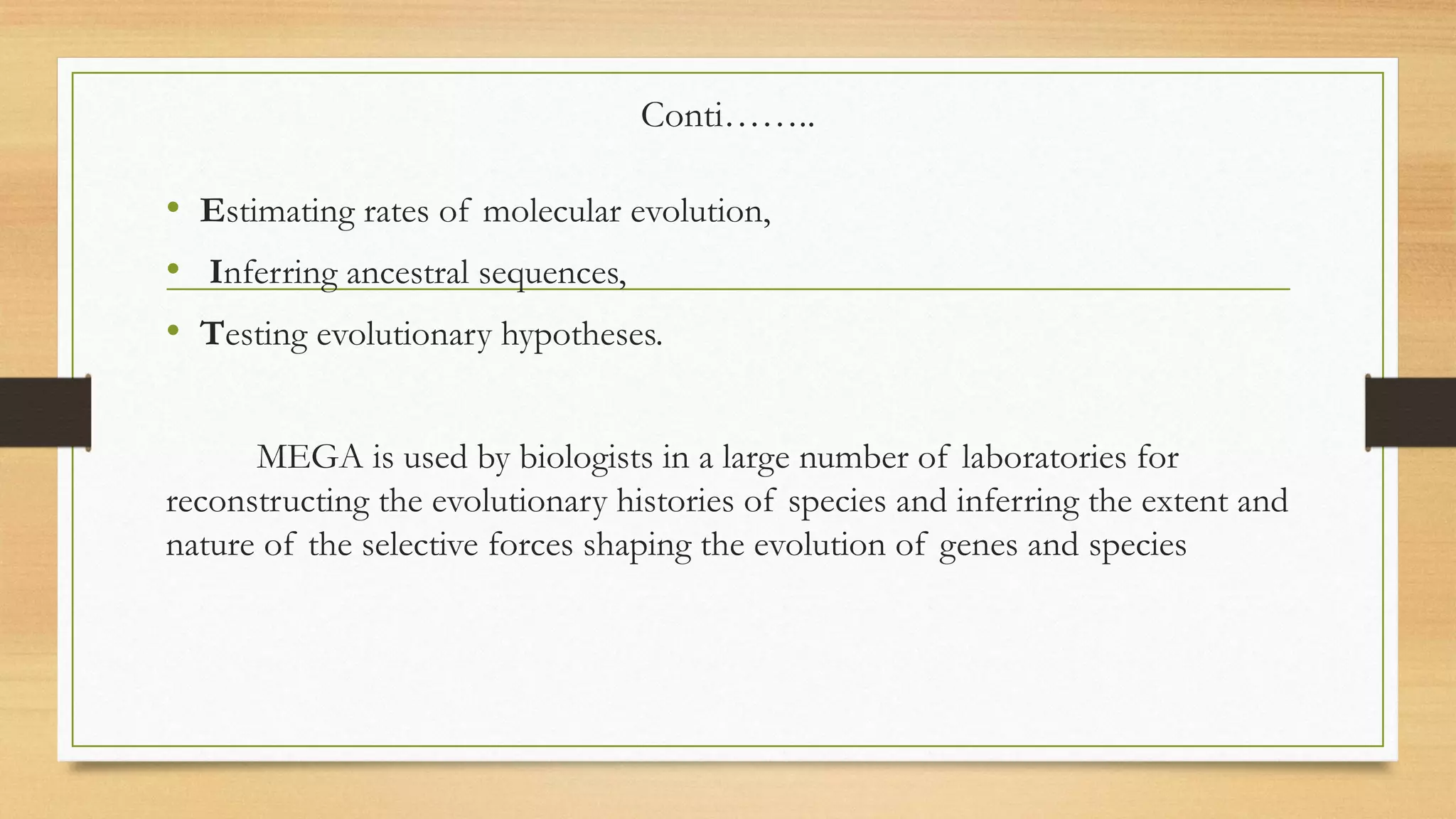 MEGA (Molecular Evolutionary Genetics Analysis) | PDF