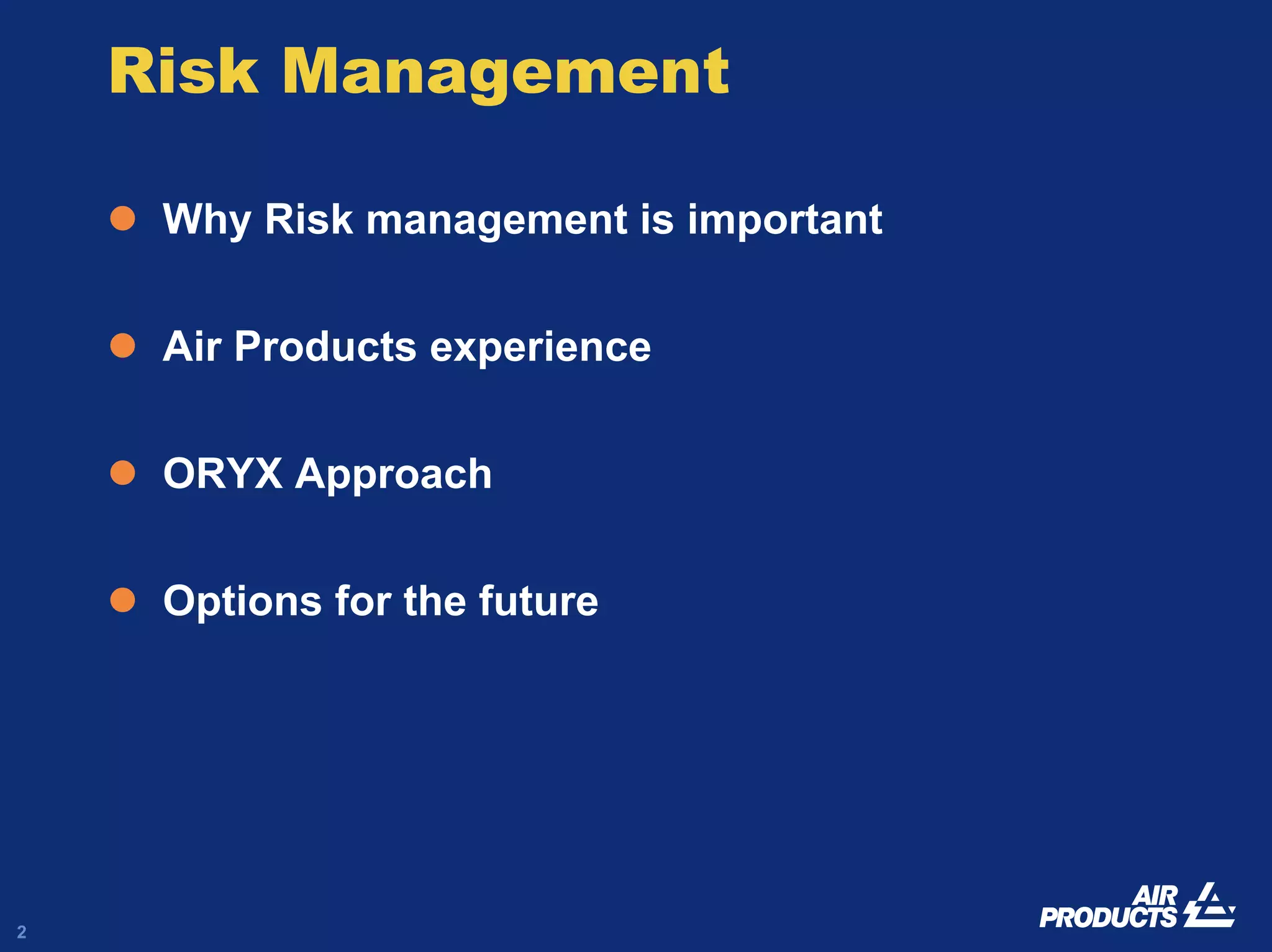 Mega air separation risk management | PPT