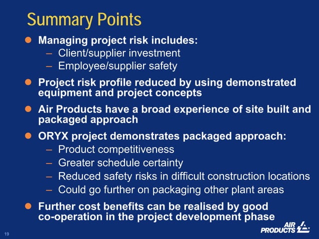 Mega air separation risk management | PPT
