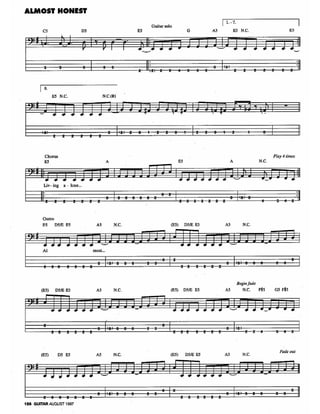 Megadeth almost honest-Bass tablature | PDF