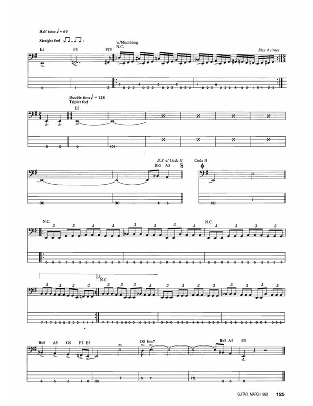 Megadeth sweating bullets-Bass tablature | PDF