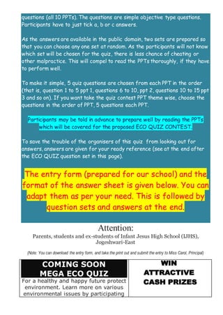 Eco quiz contests for all | DOCX