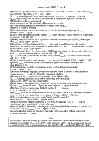 Eco quiz contests for all | DOCX