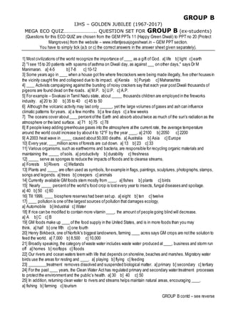 Eco quiz contests for all | DOCX