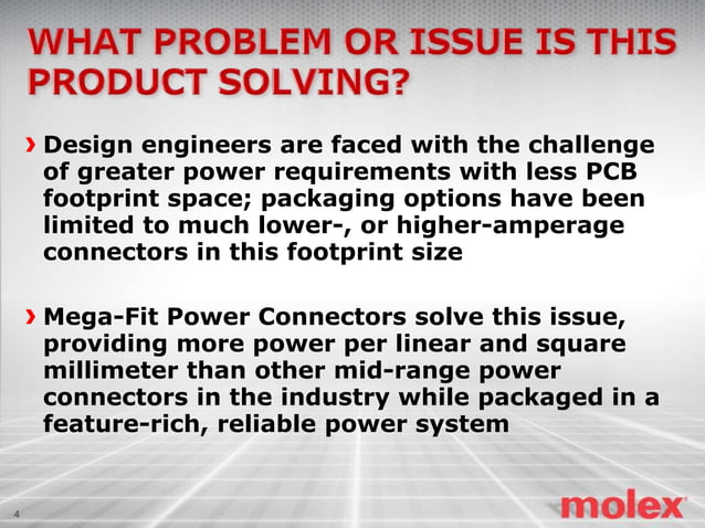Molex Mega-Fit® Power Connectors | PPTX