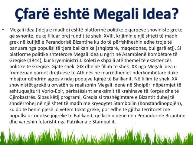 MEGALI IDEA DHE NACERTANIA | PPT