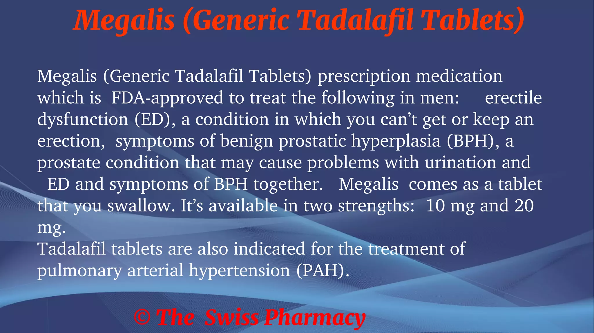 Megalis (Generic Tadalafil Tablets) | PDF