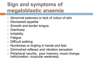 Megaloblastic anaemia (anemia) pharmacology | PPTX