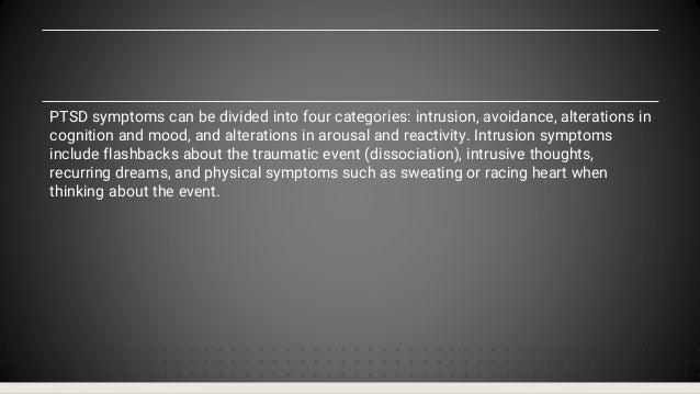 Post-Traumatic Stress Disorder - Symptoms and Treatment Options | PPTX