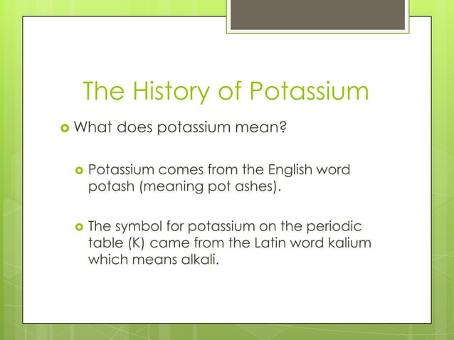Potassium (Megan Fish) | PPT