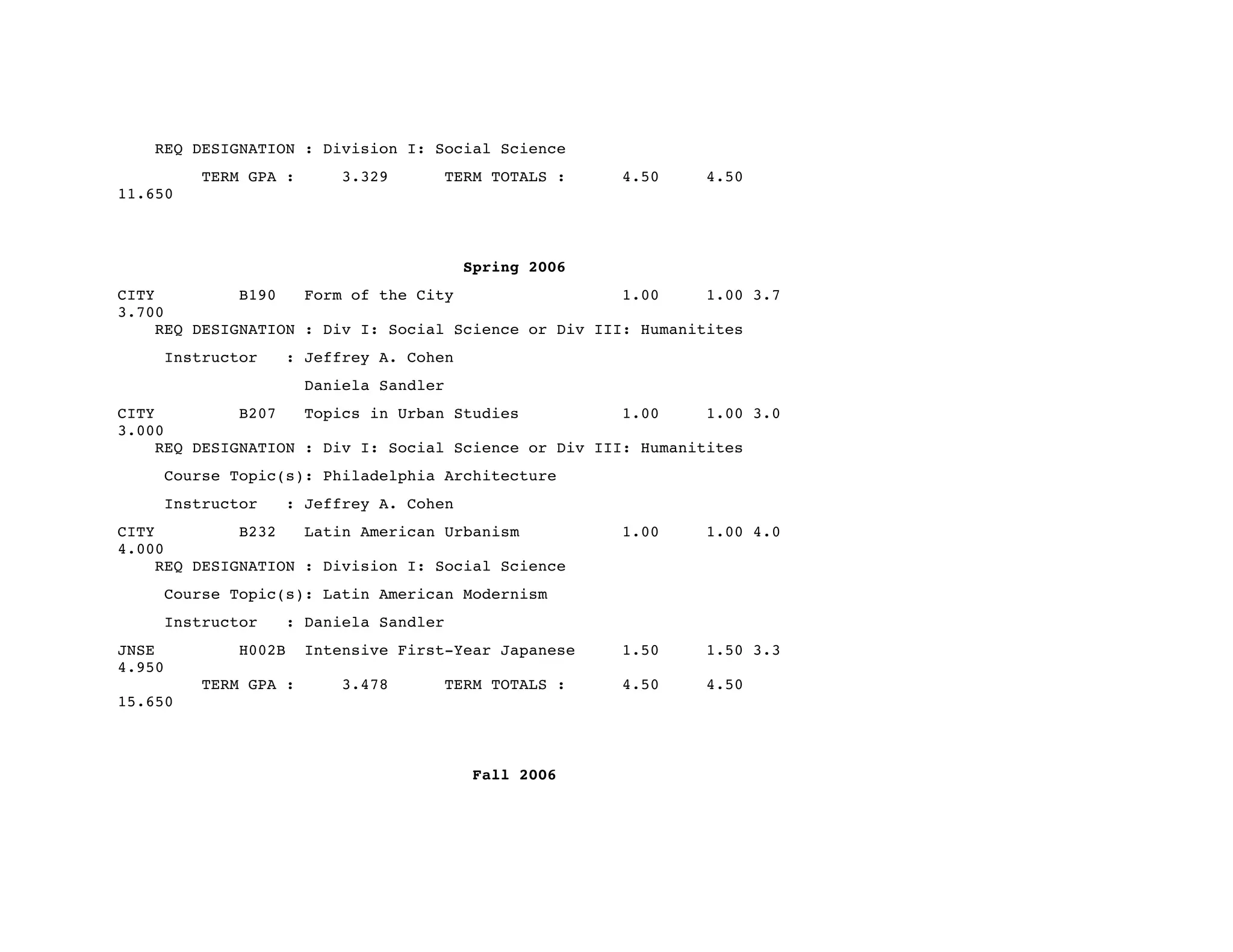 Megan grehl unofficial transcript | PDF