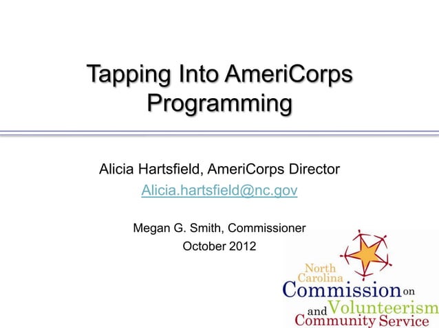 Tapping Into AmeriCorps Programming | PPT