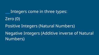 INTEGERS.pptx hhjbjhbhjbhjbyuuguybgyguhjb | PPTX