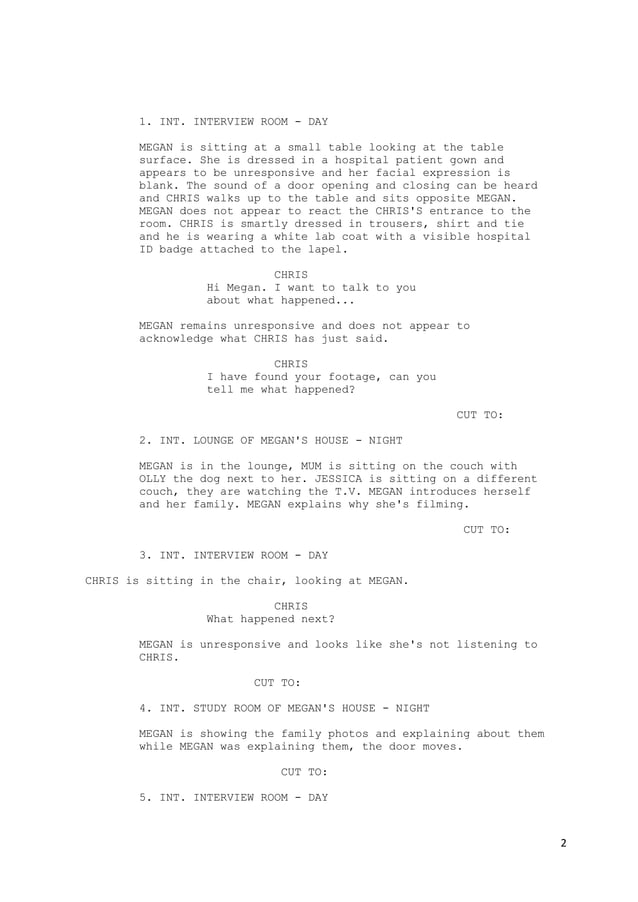 Megan robinson ig4 short film script | DOCX