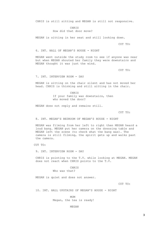 Megan robinson ig4 short film script | DOCX