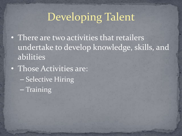 Developing Talent | PPT
