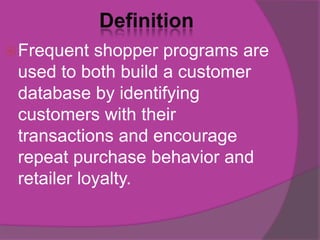 Frequent Shopper Programs | PPTX