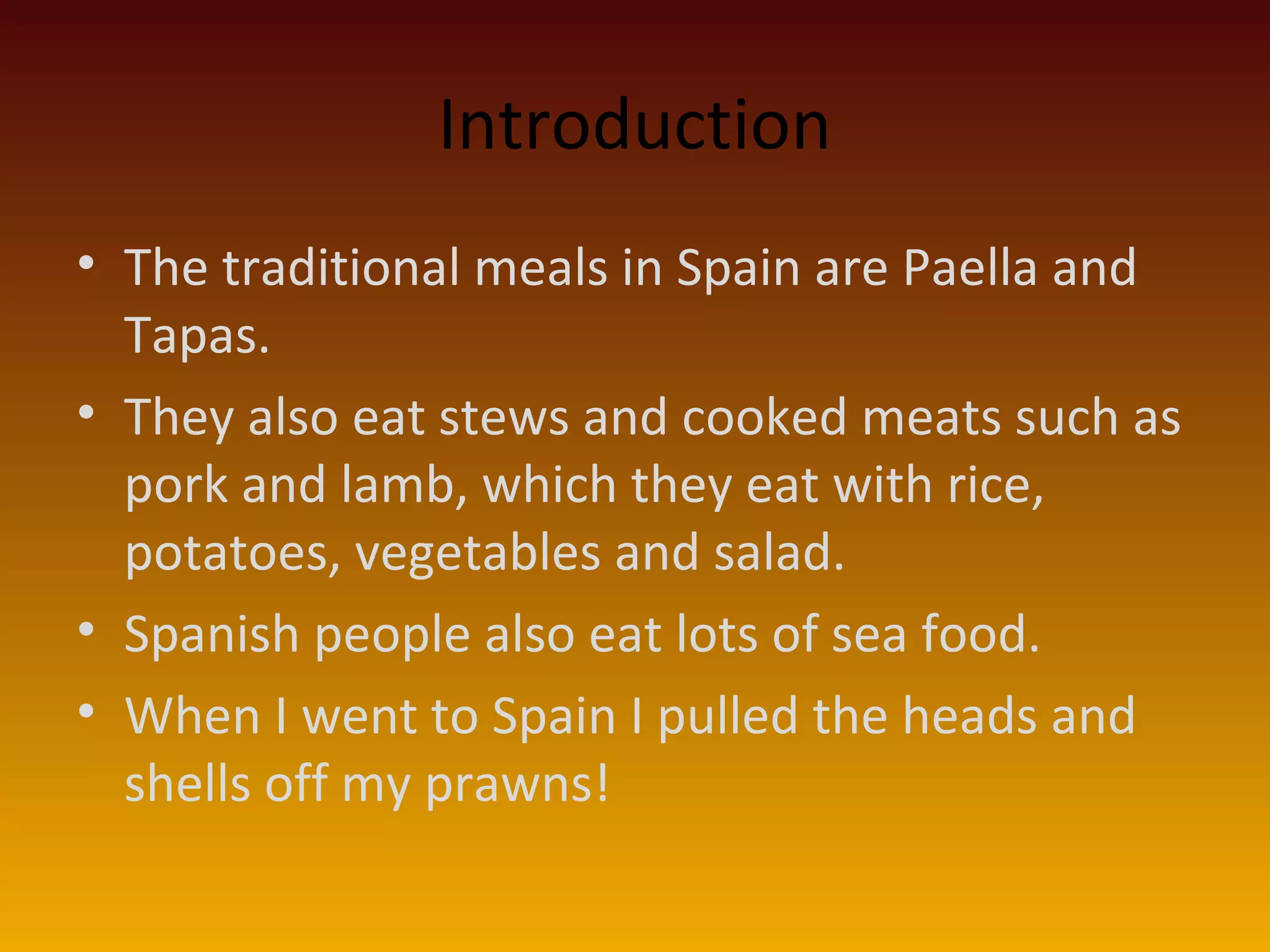 Megans spanish food power point | PPT